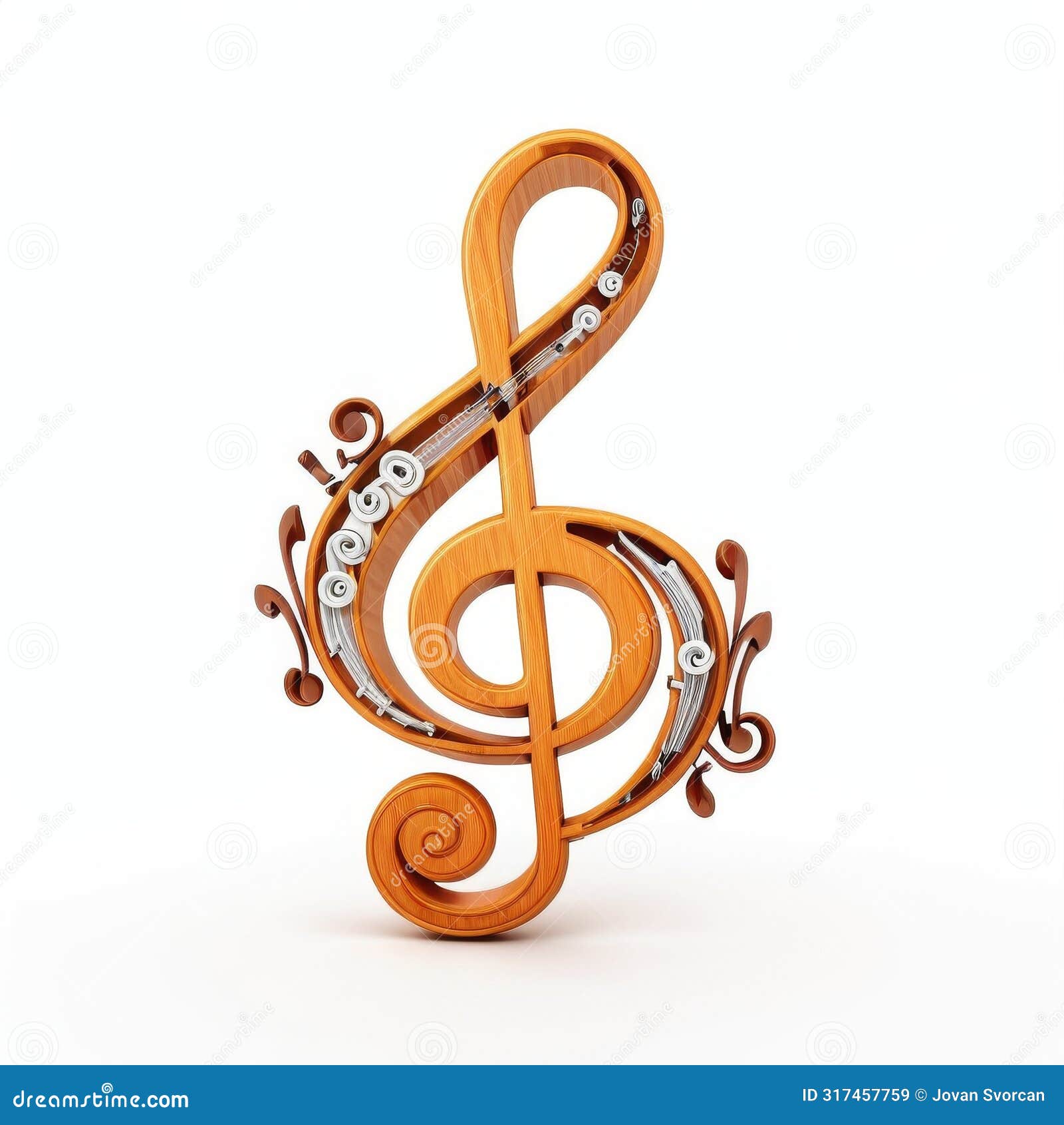 Elegantly Stylized Treble Clef Stock Illustration - Illustration of ...