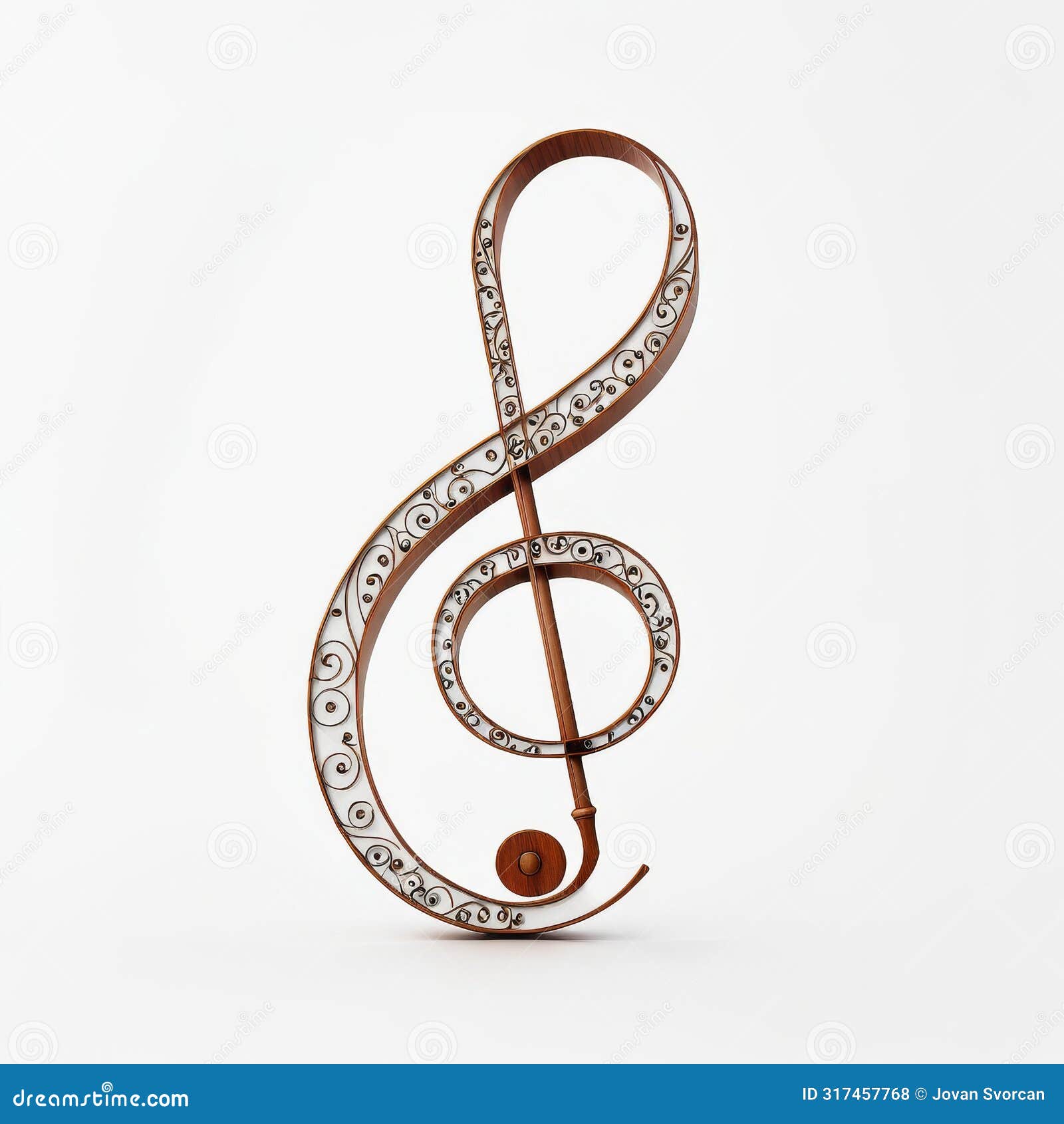 Elegantly Stylized Treble Clef Stock Illustration - Illustration of ...