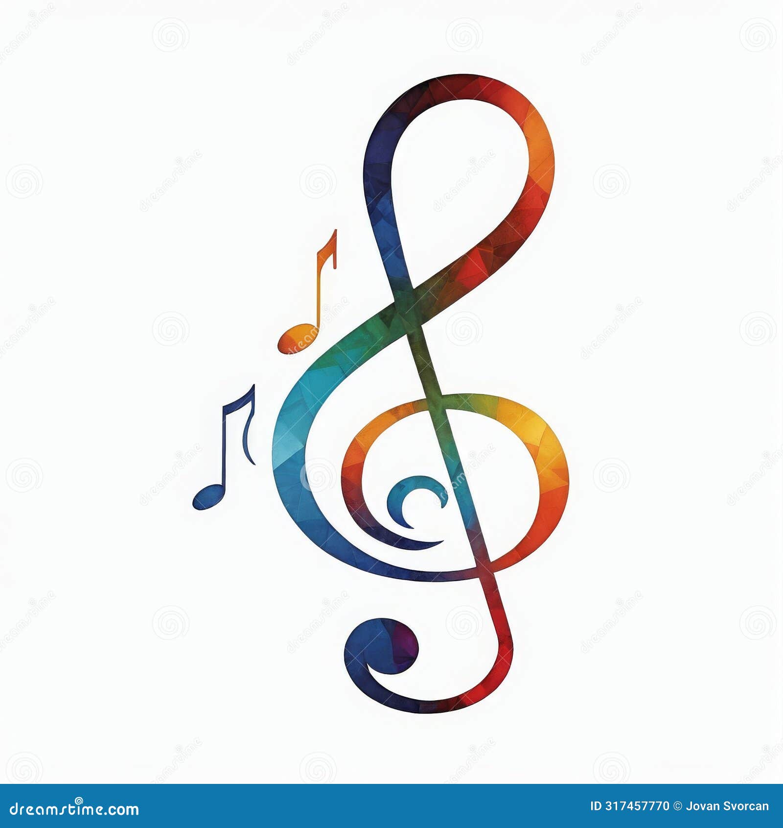 Elegantly Stylized Treble Clef Stock Illustration - Illustration of ...