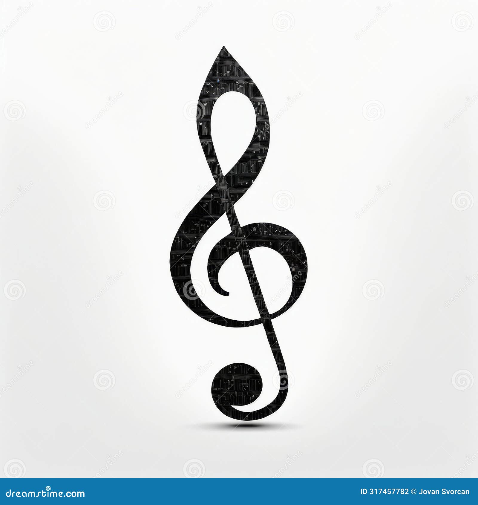 Elegantly Stylized Treble Clef Stock Illustration - Illustration of ...