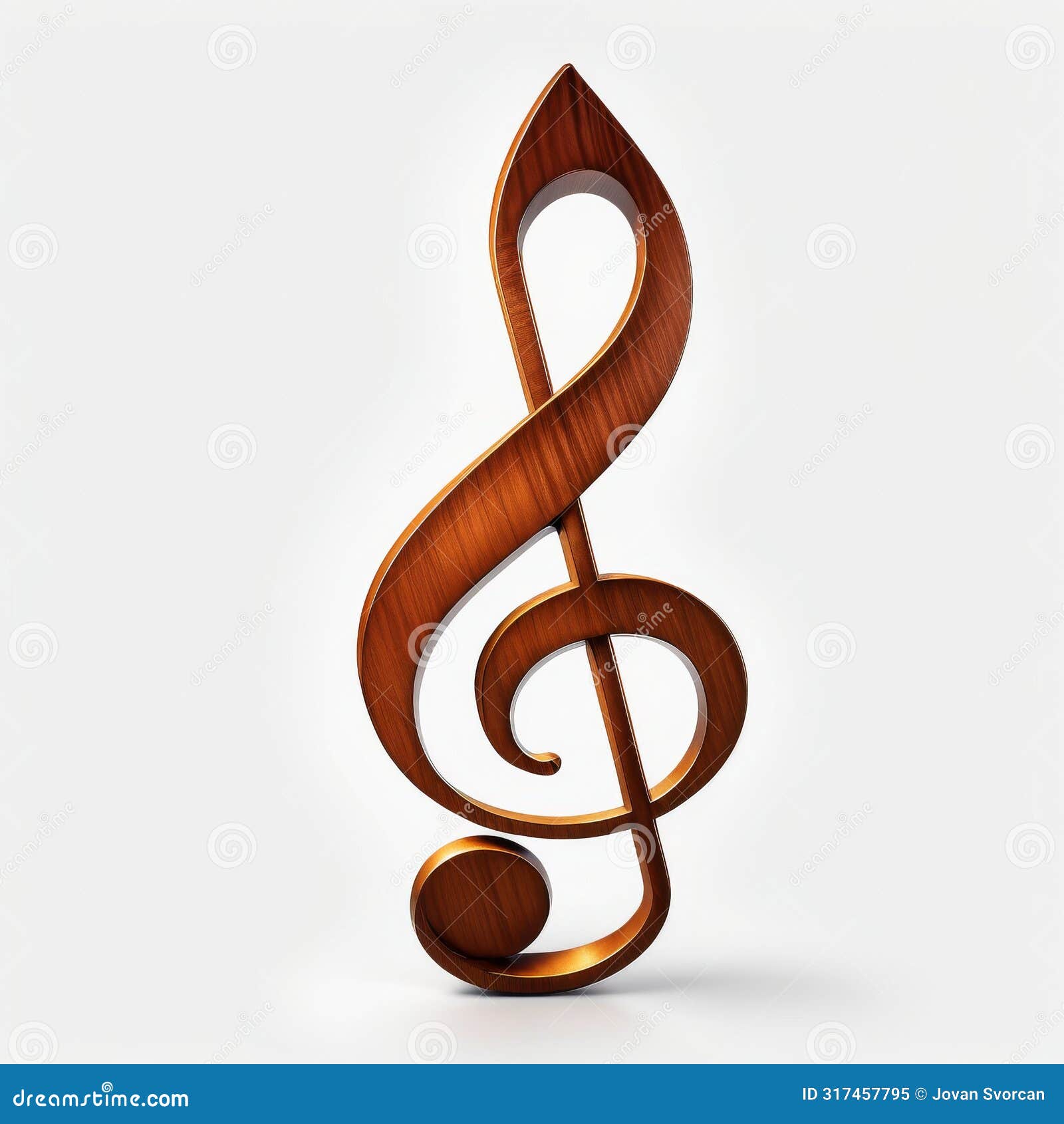 Elegantly Stylized Treble Clef Stock Illustration - Illustration of ...