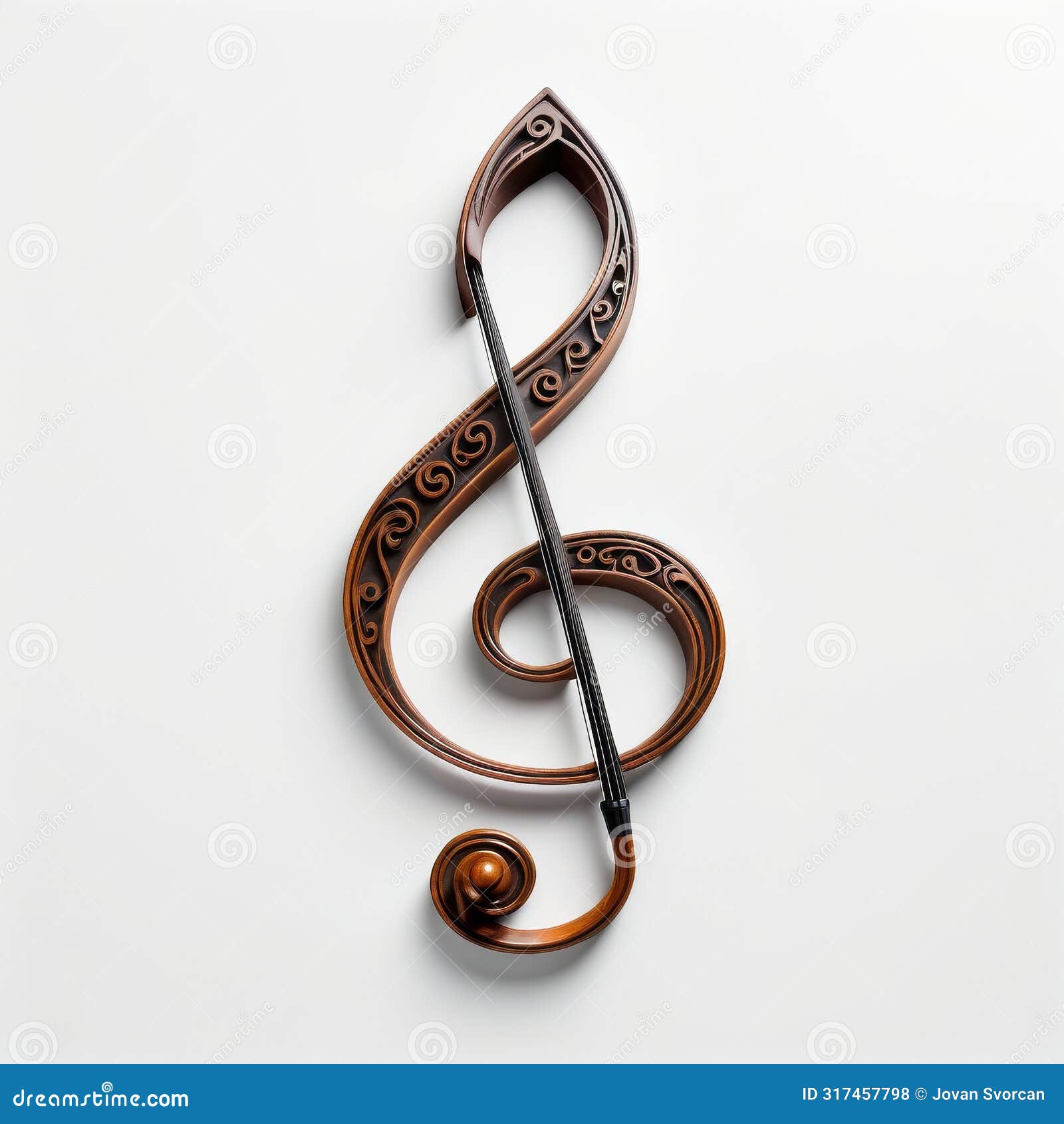 Elegantly Stylized Treble Clef Stock Illustration - Illustration of ...