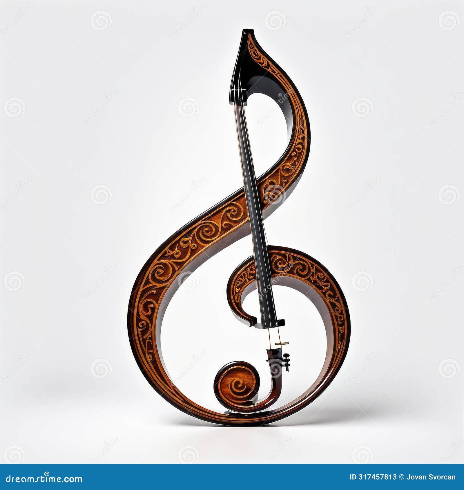 Elegantly Stylized Treble Clef Stock Illustration - Illustration of ...
