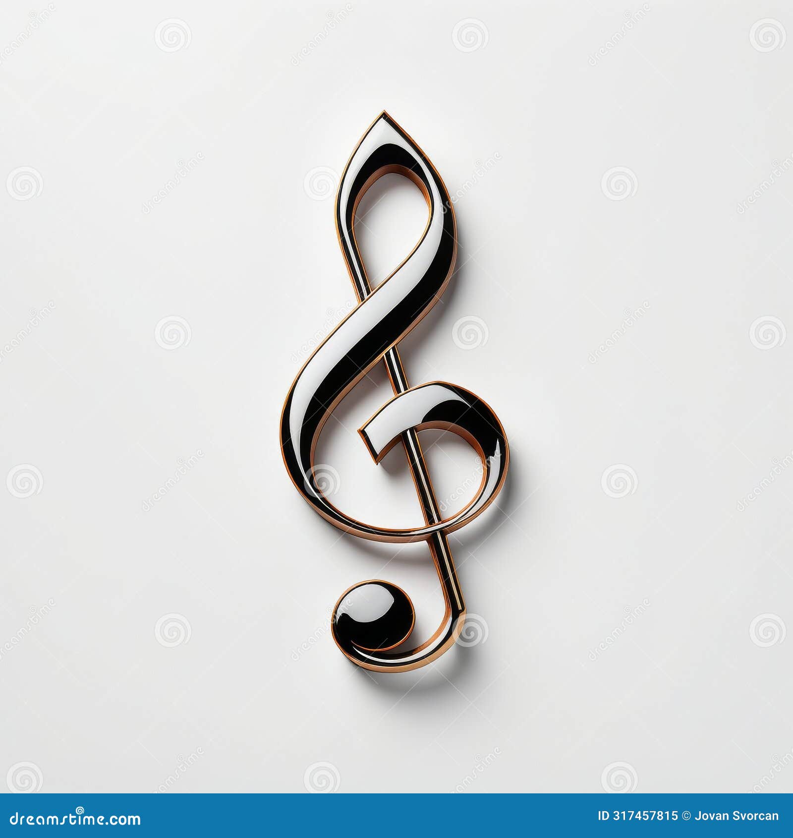 Elegantly Stylized Treble Clef Stock Illustration - Illustration of ...