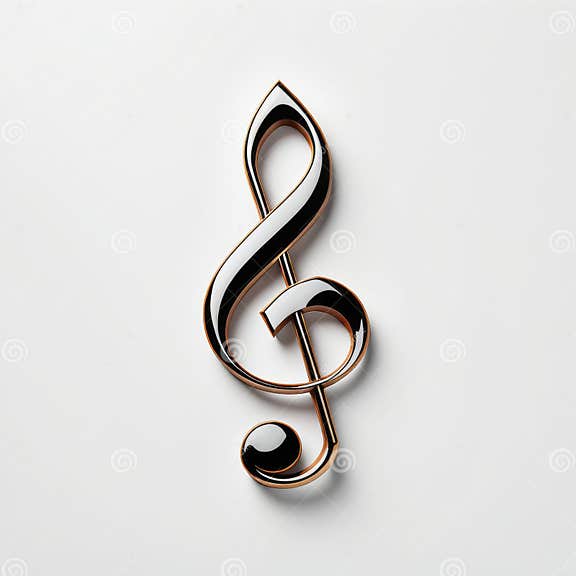 Elegantly Stylized Treble Clef Stock Illustration - Illustration of ...