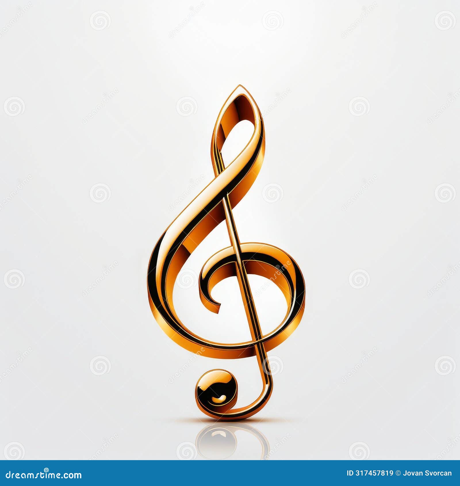 Elegantly Stylized Treble Clef Stock Illustration - Illustration of ...