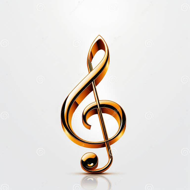 Elegantly Stylized Treble Clef Stock Illustration - Illustration of ...