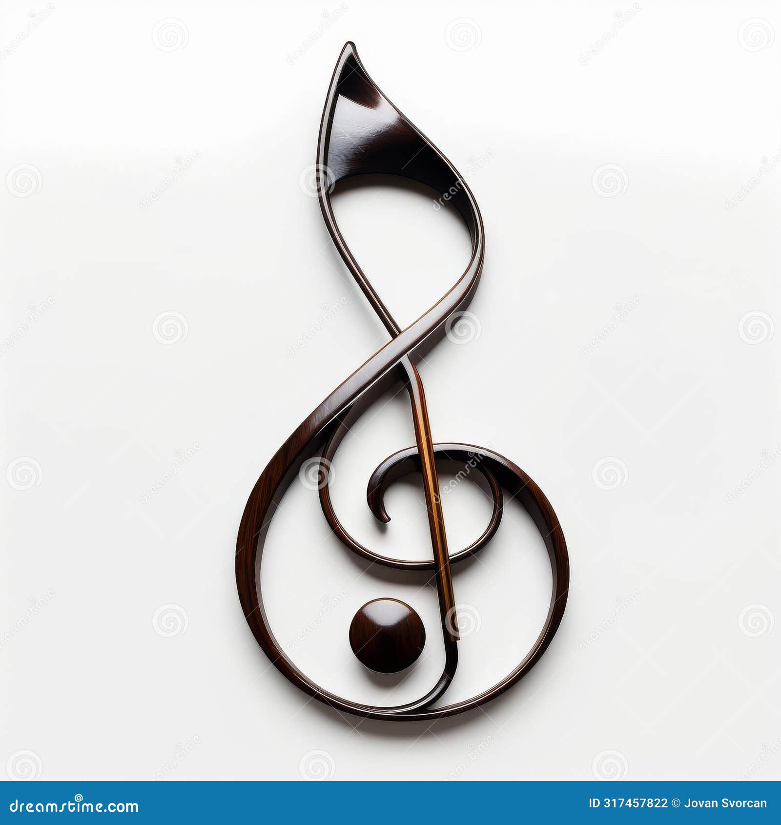 Elegantly Stylized Treble Clef Stock Illustration - Illustration of ...