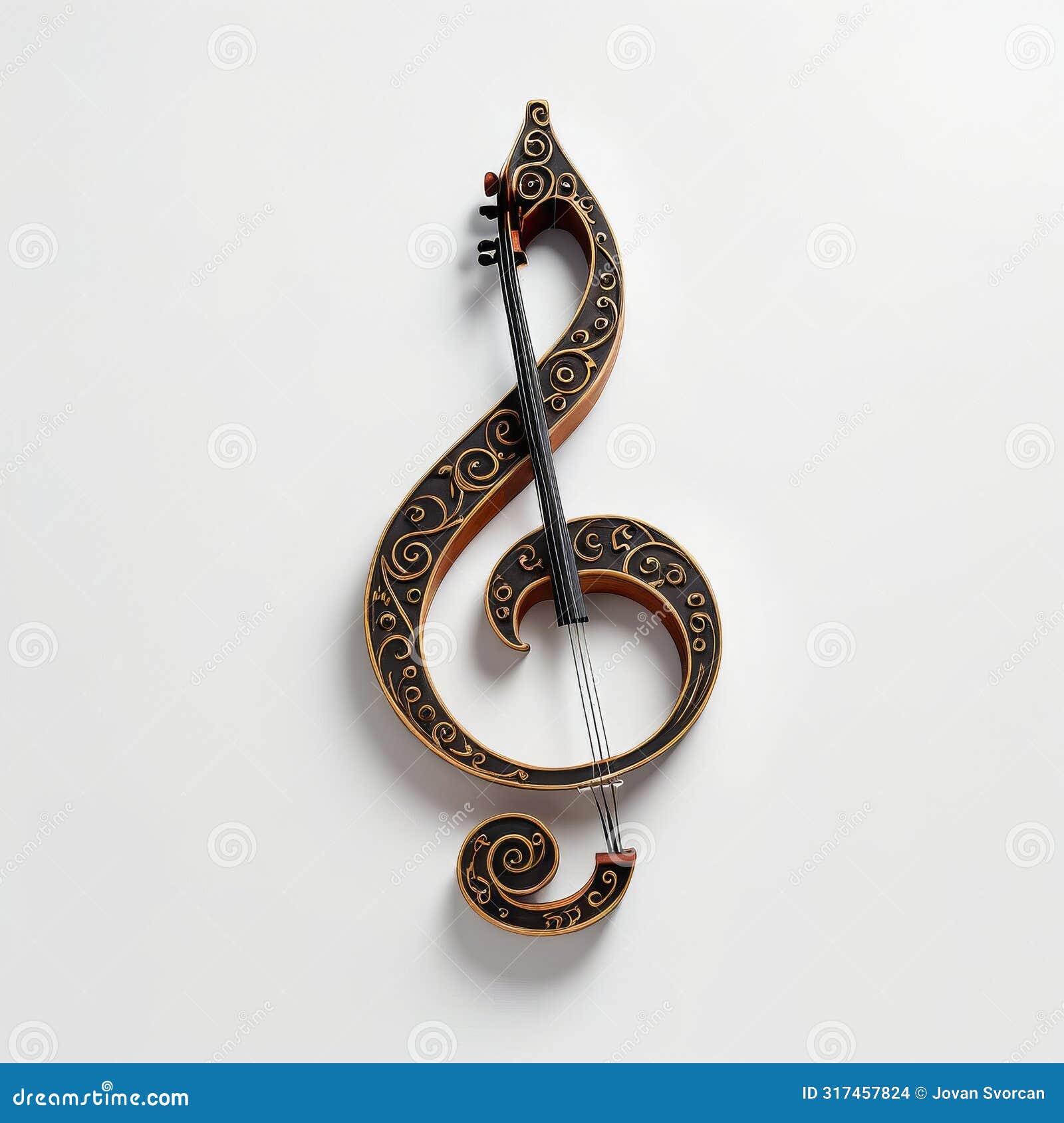 Elegantly Stylized Treble Clef Stock Illustration - Illustration of ...