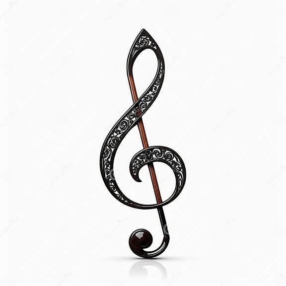 Elegantly Stylized Treble Clef Stock Illustration - Illustration of ...