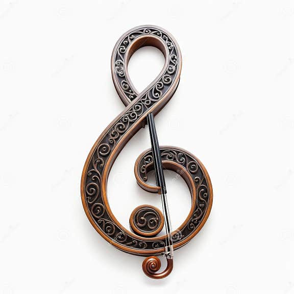 Elegantly Stylized Treble Clef Stock Illustration - Illustration of ...