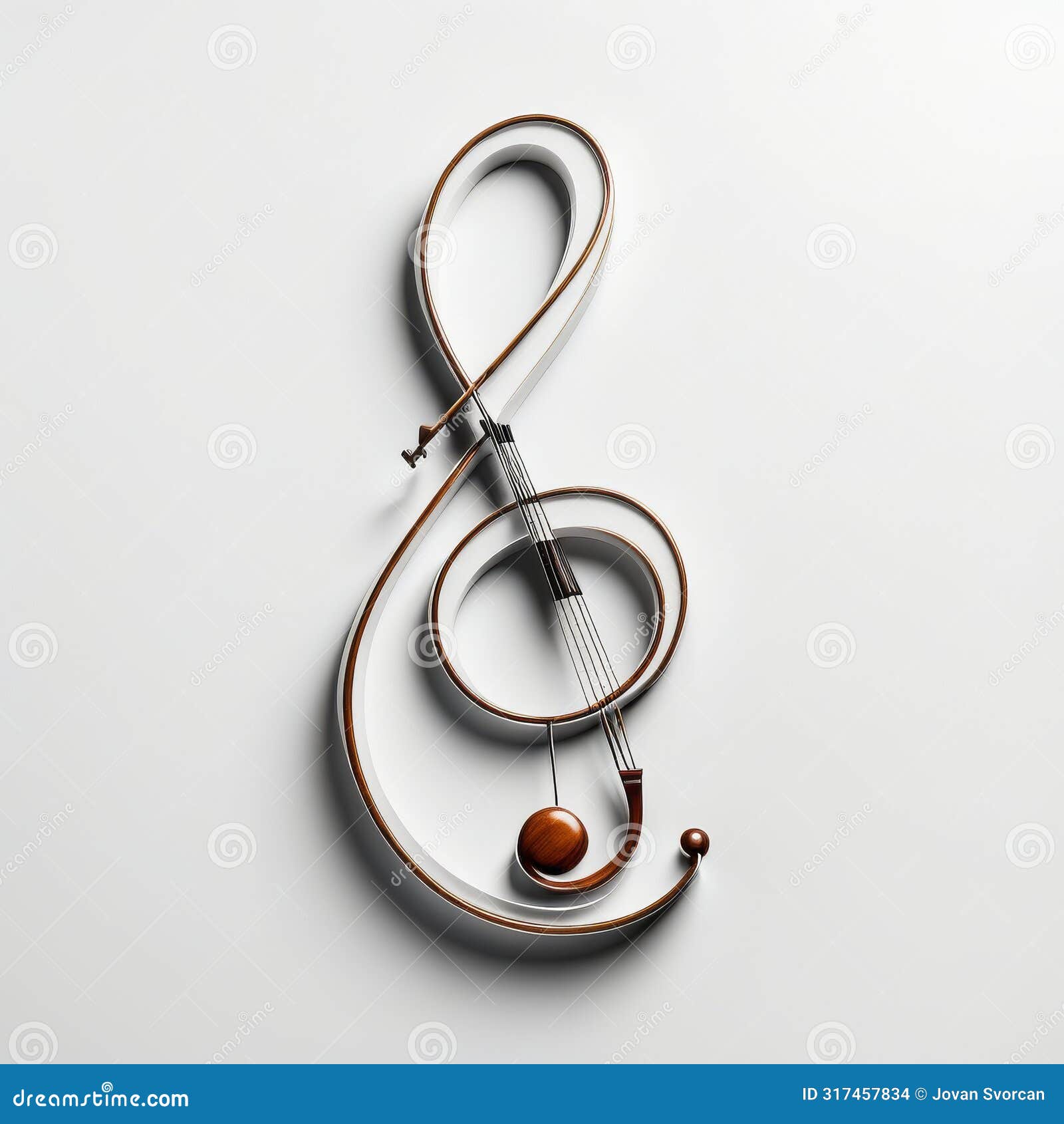 Elegantly Stylized Treble Clef Stock Illustration - Illustration of ...