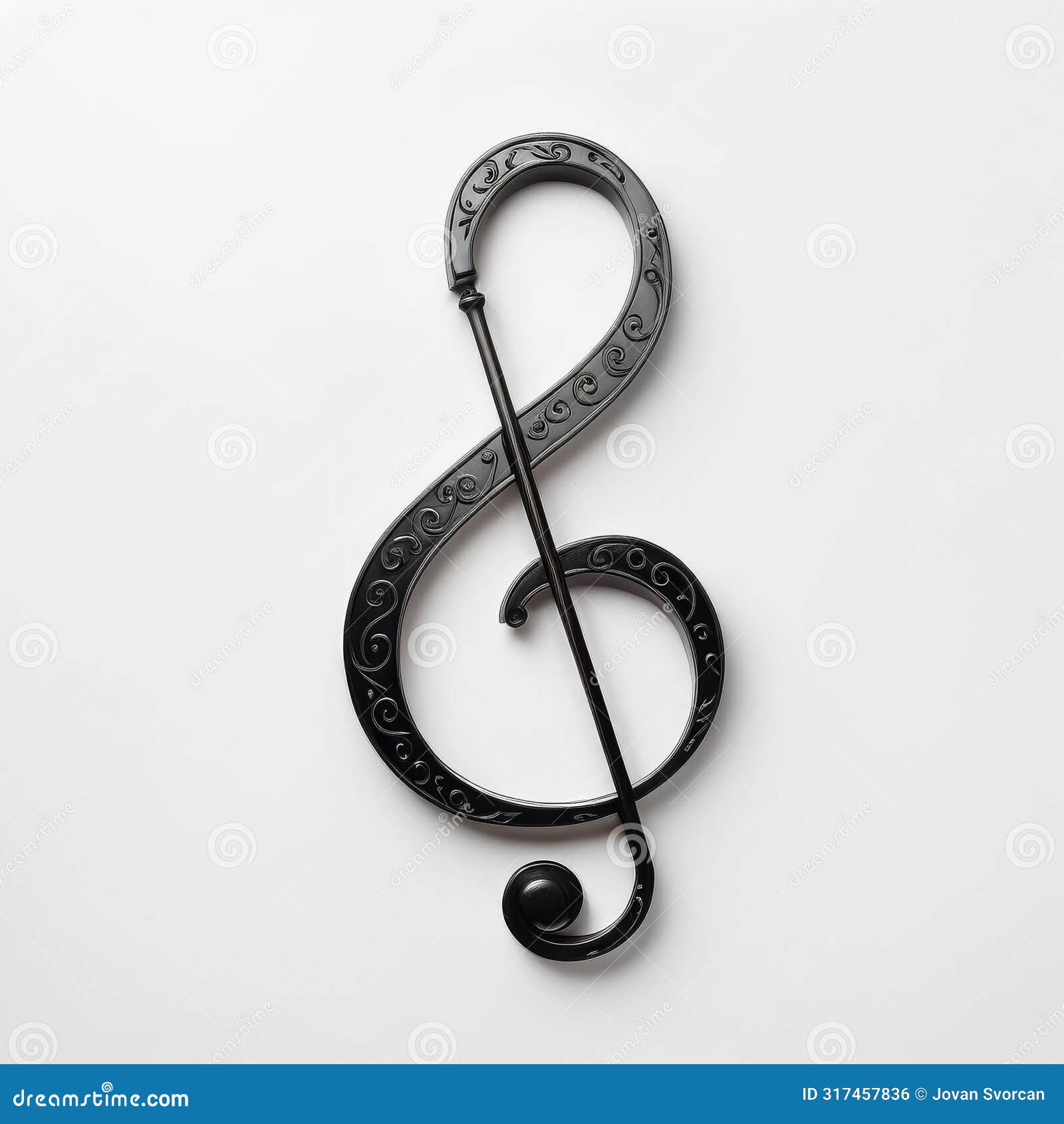 Elegantly Stylized Treble Clef Stock Illustration - Illustration of ...