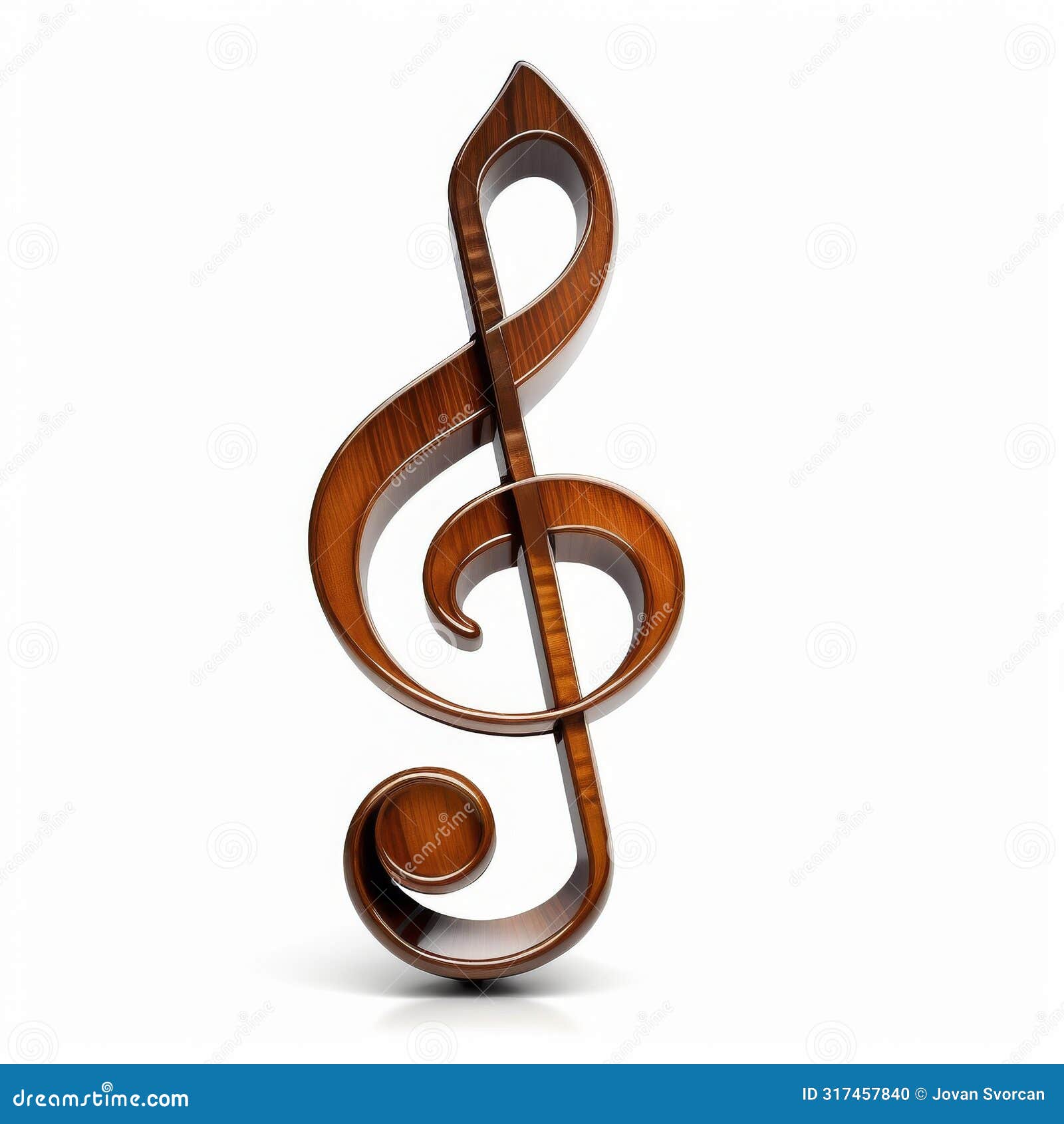 Elegantly Stylized Treble Clef Stock Illustration - Illustration of ...