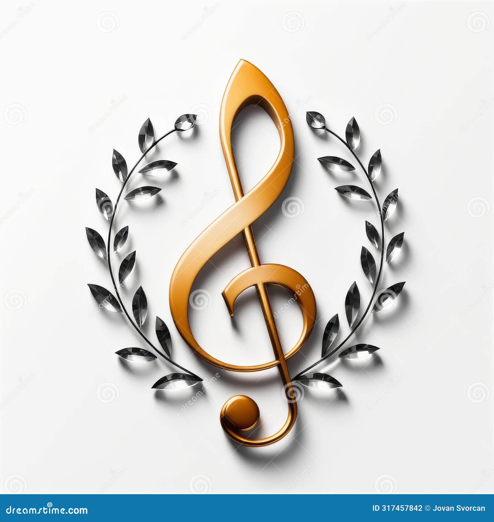 Elegantly Stylized Treble Clef Stock Illustration - Illustration of ...