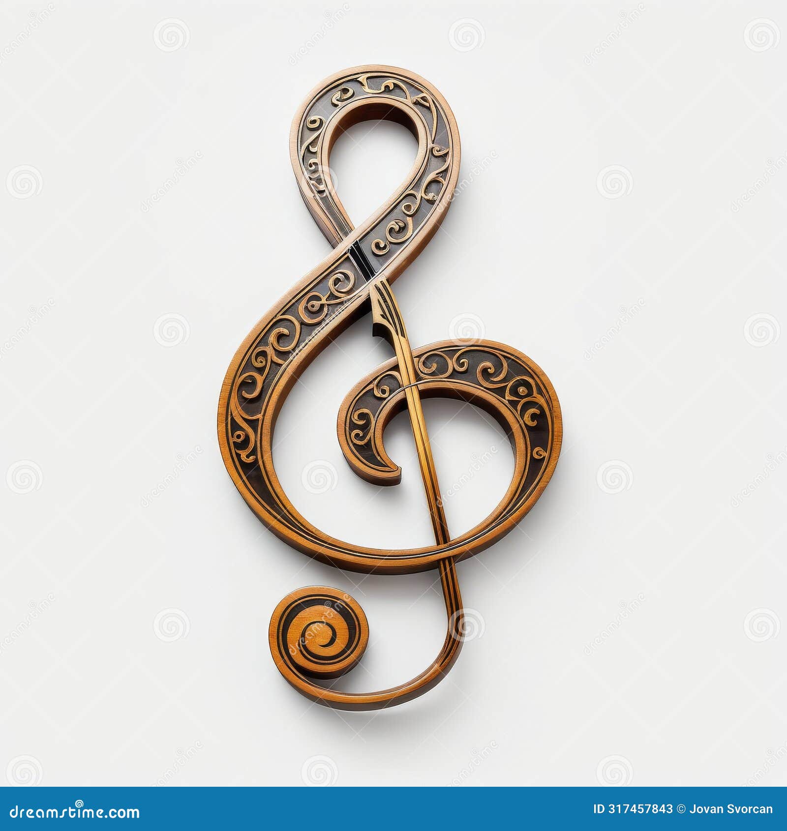 Elegantly Stylized Treble Clef Stock Illustration - Illustration of ...