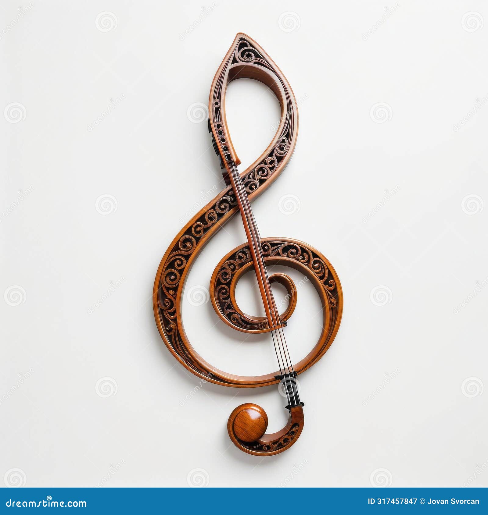 Elegantly Stylized Treble Clef Stock Illustration - Illustration of ...