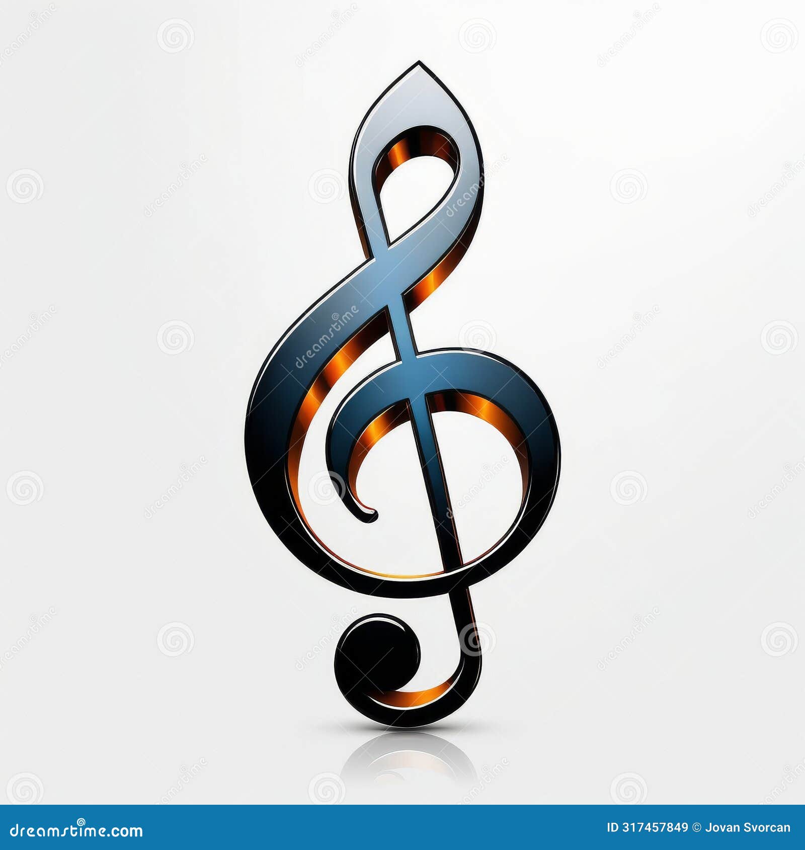 Elegantly Stylized Treble Clef Stock Illustration - Illustration of ...