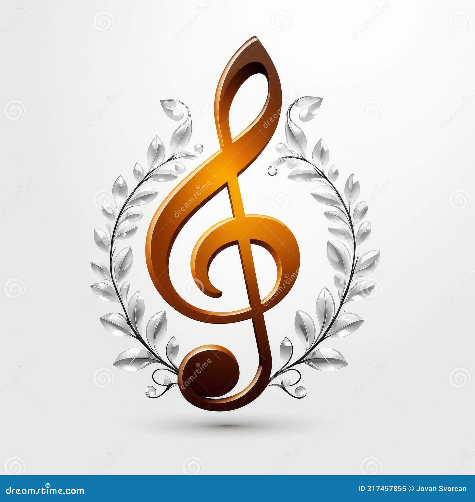 Elegantly Stylized Treble Clef Stock Illustration - Illustration of ...