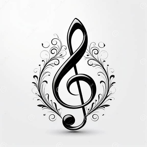 Elegantly Stylized Treble Clef Stock Illustration - Illustration of ...