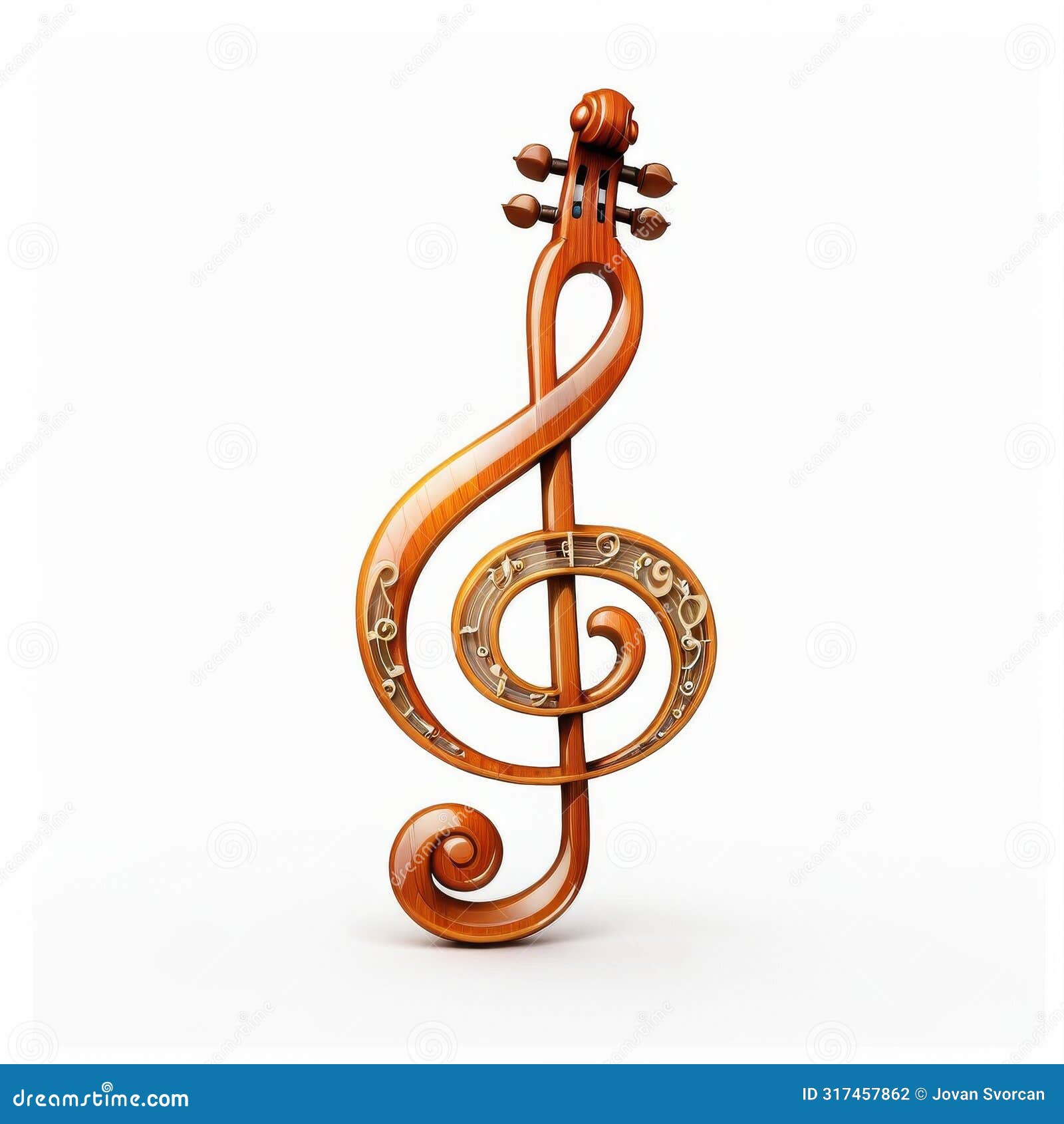 Elegantly Stylized Treble Clef Stock Illustration - Illustration of ...