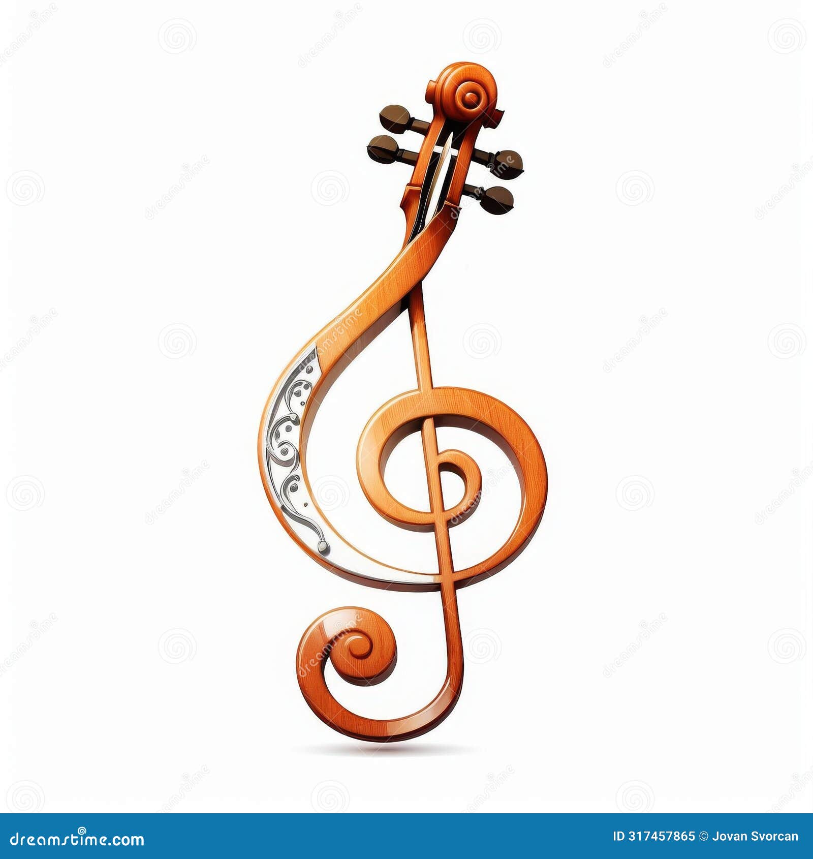 Elegantly Stylized Treble Clef Stock Illustration - Illustration of ...