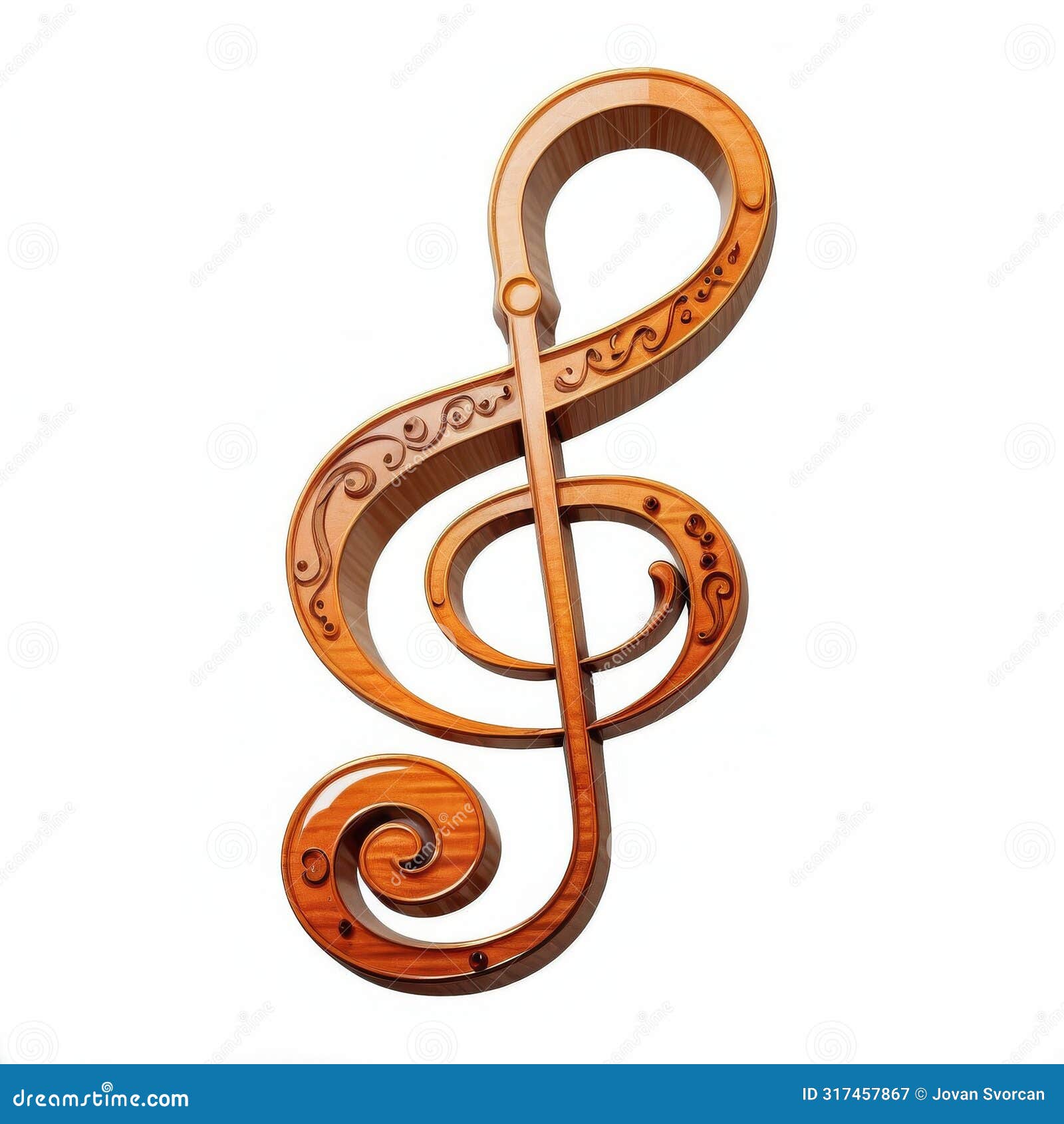 Elegantly Stylized Treble Clef Stock Illustration - Illustration of ...