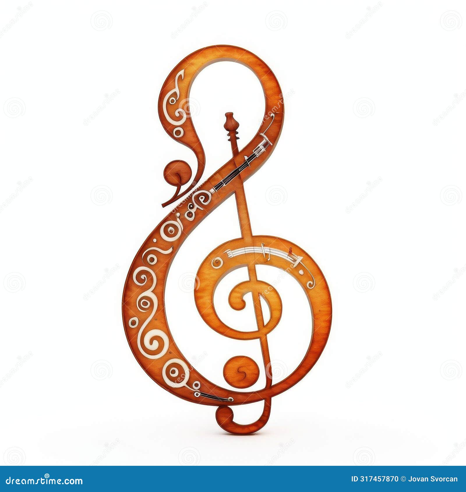Elegantly Stylized Treble Clef Stock Illustration - Illustration of ...