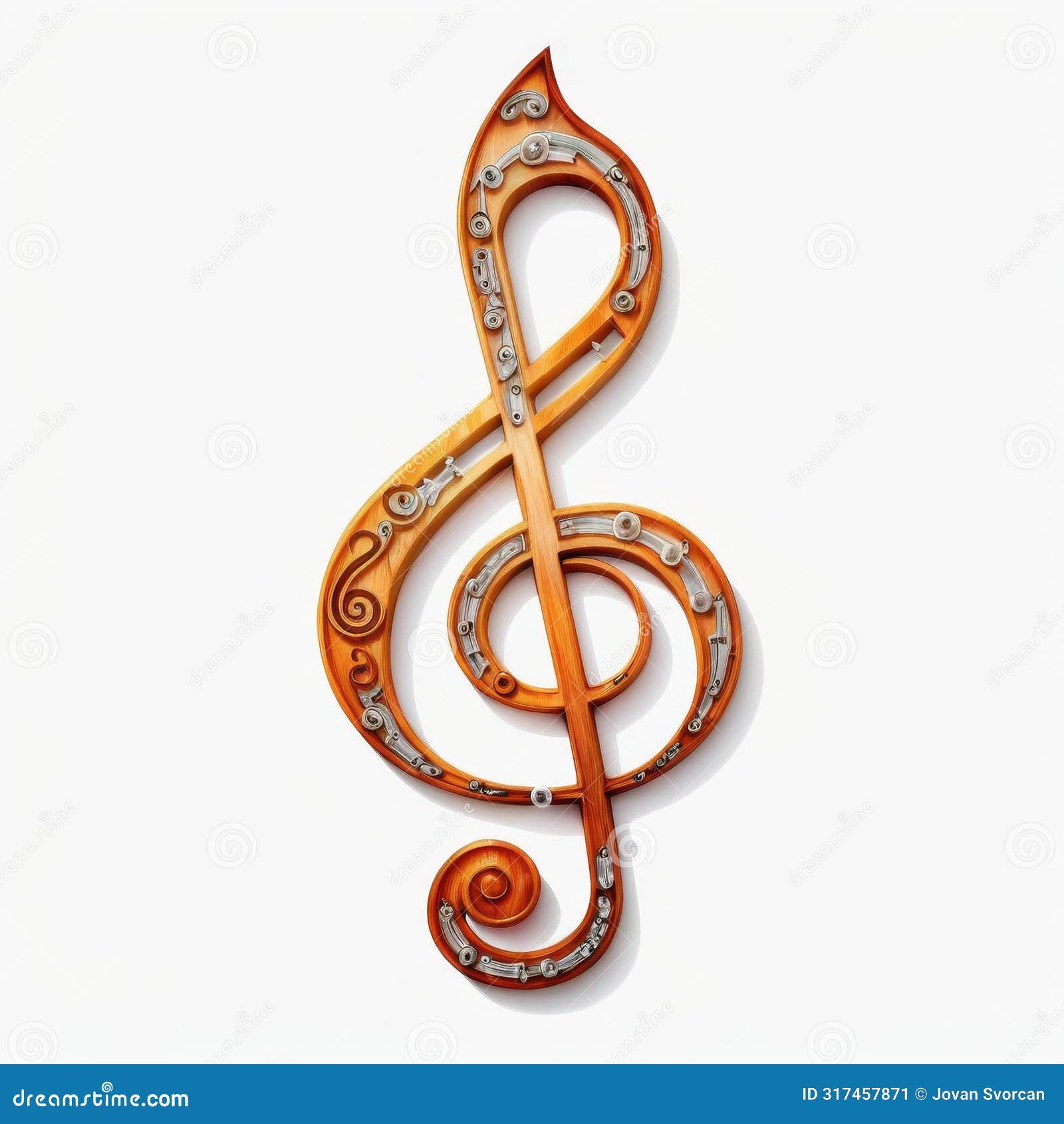 Elegantly Stylized Treble Clef Stock Illustration - Illustration of ...