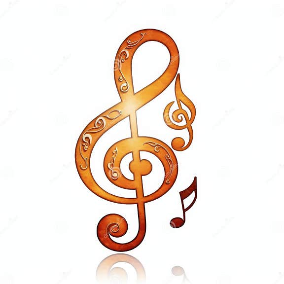 Elegantly Stylized Treble Clef Stock Illustration - Illustration of ...