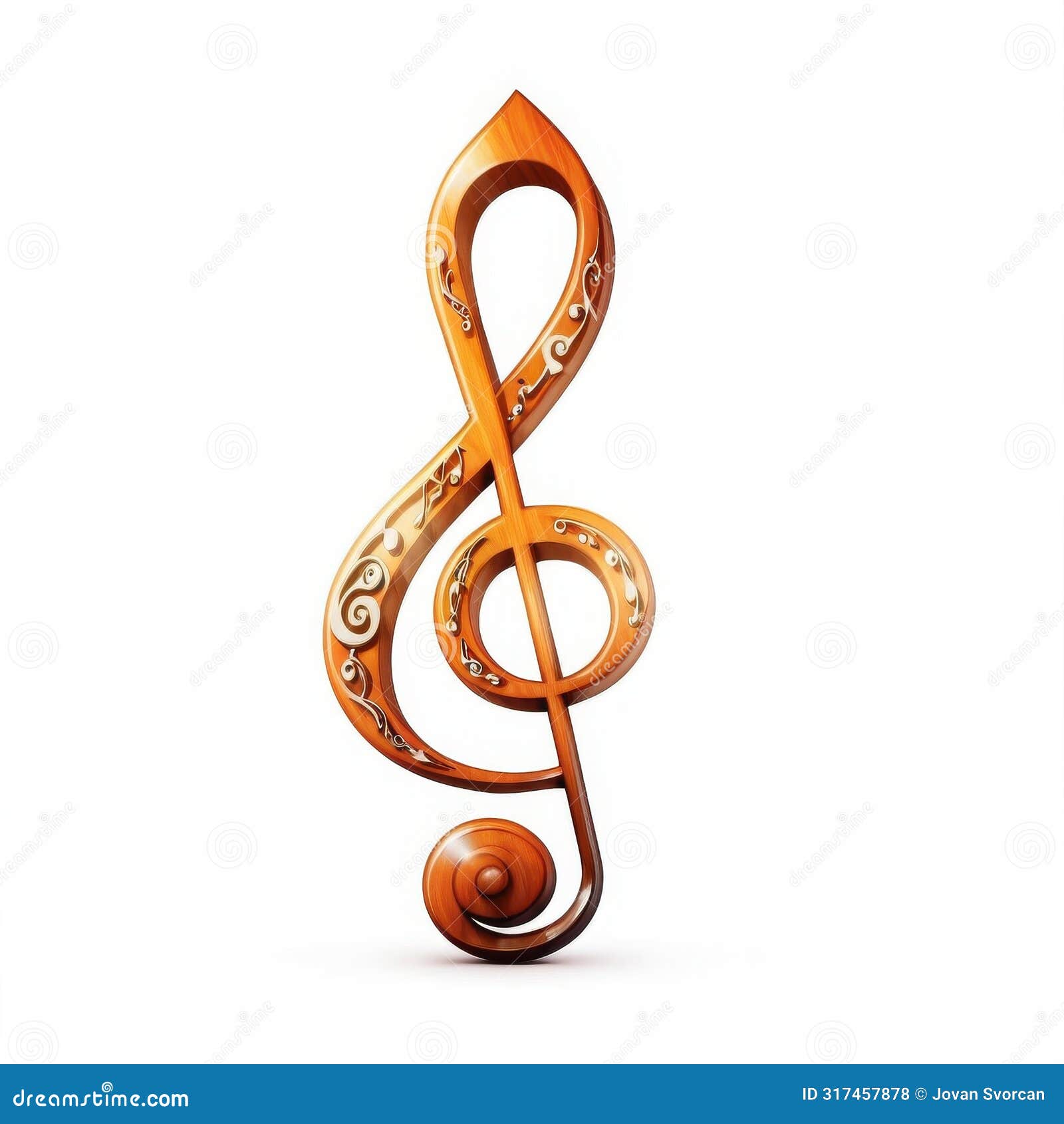 Elegantly Stylized Treble Clef Stock Illustration - Illustration of ...