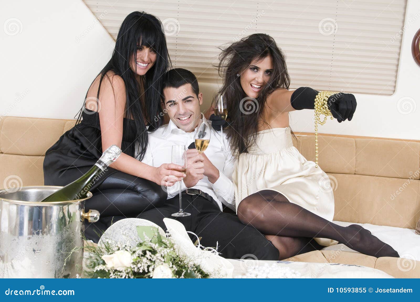 Elegants Friends at a Party Stock Image - Image of victory ...