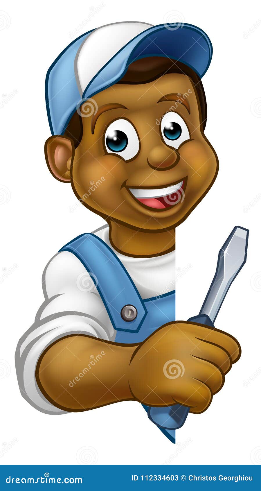 Elektriker-Erbauer Cartoon Character Vektor Abbildung - Illustration ...