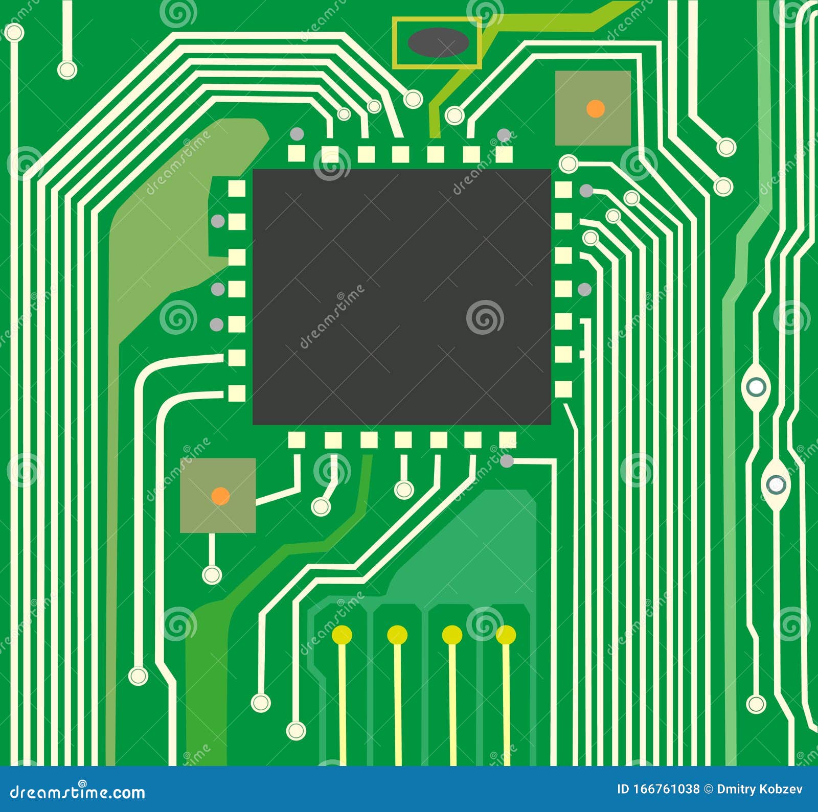 Elektrisch Bord Met Computerchip Vector Illustratie - Illustration of ...