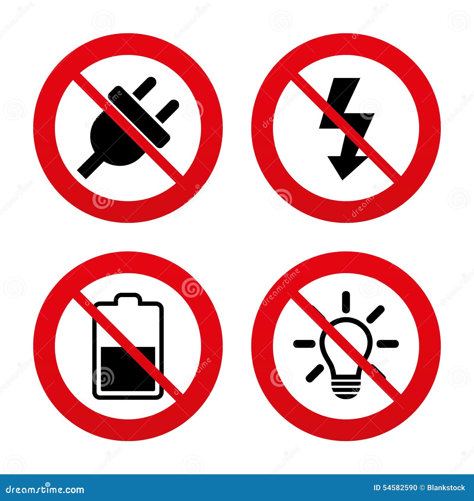 Elektrisch Stopteken Lichte Halve Lamp En Batterij Vector Illustratie ...