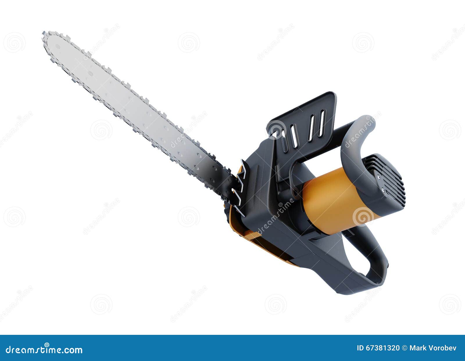 Elektrische Handzaag Op Witte Achtergrond 3d Geef Image Stock ...