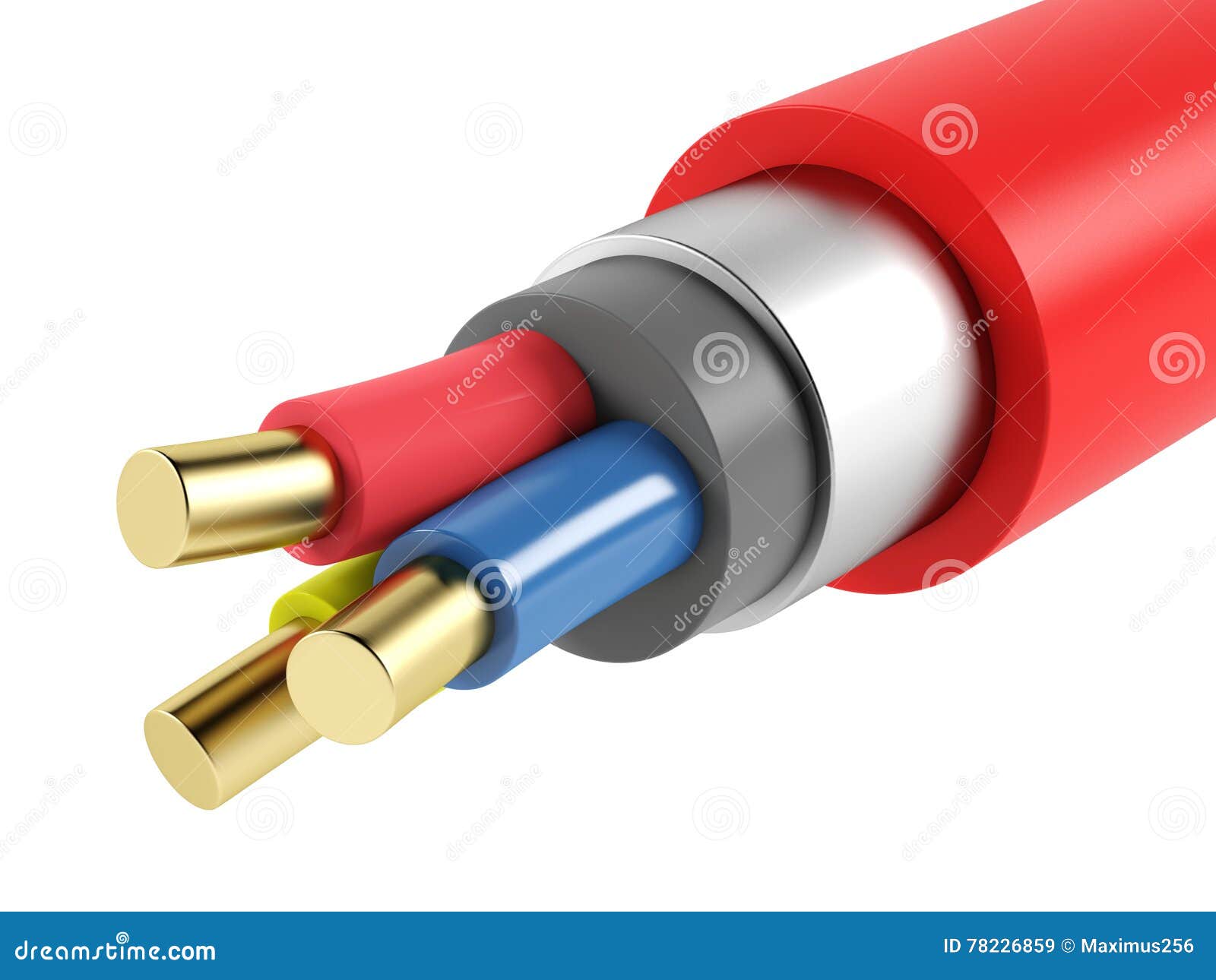 Elektrische Koper Gepantserde Kabel Stock Illustratie - Illustration of ...