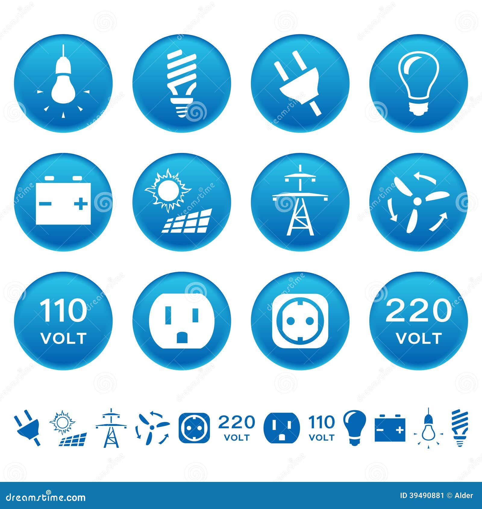 Elektrische pictogrammen vector illustratie. Illustration of ...