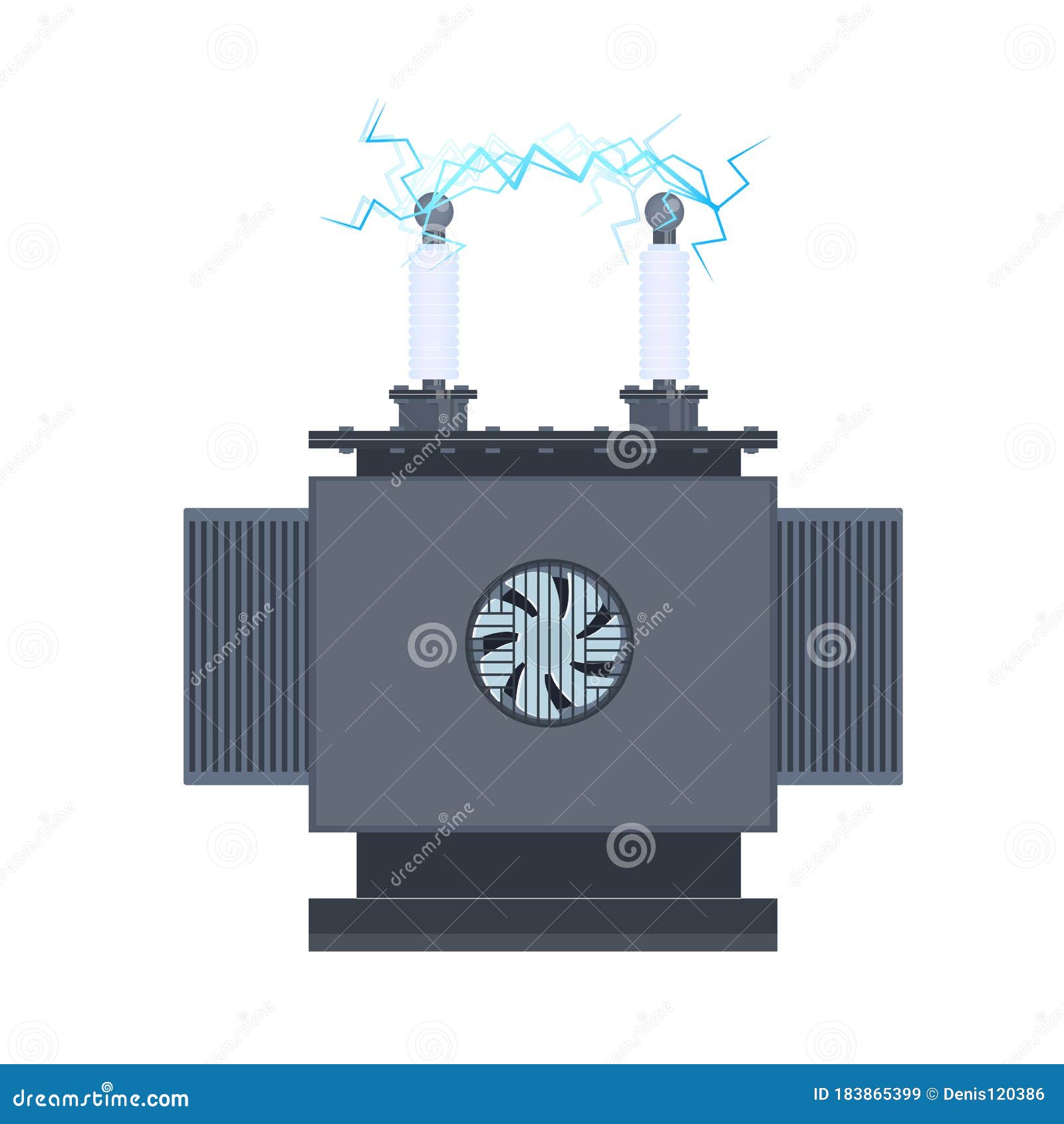 Elektrische Transformator. Vermogenstransformator. Vectorillustratie ...