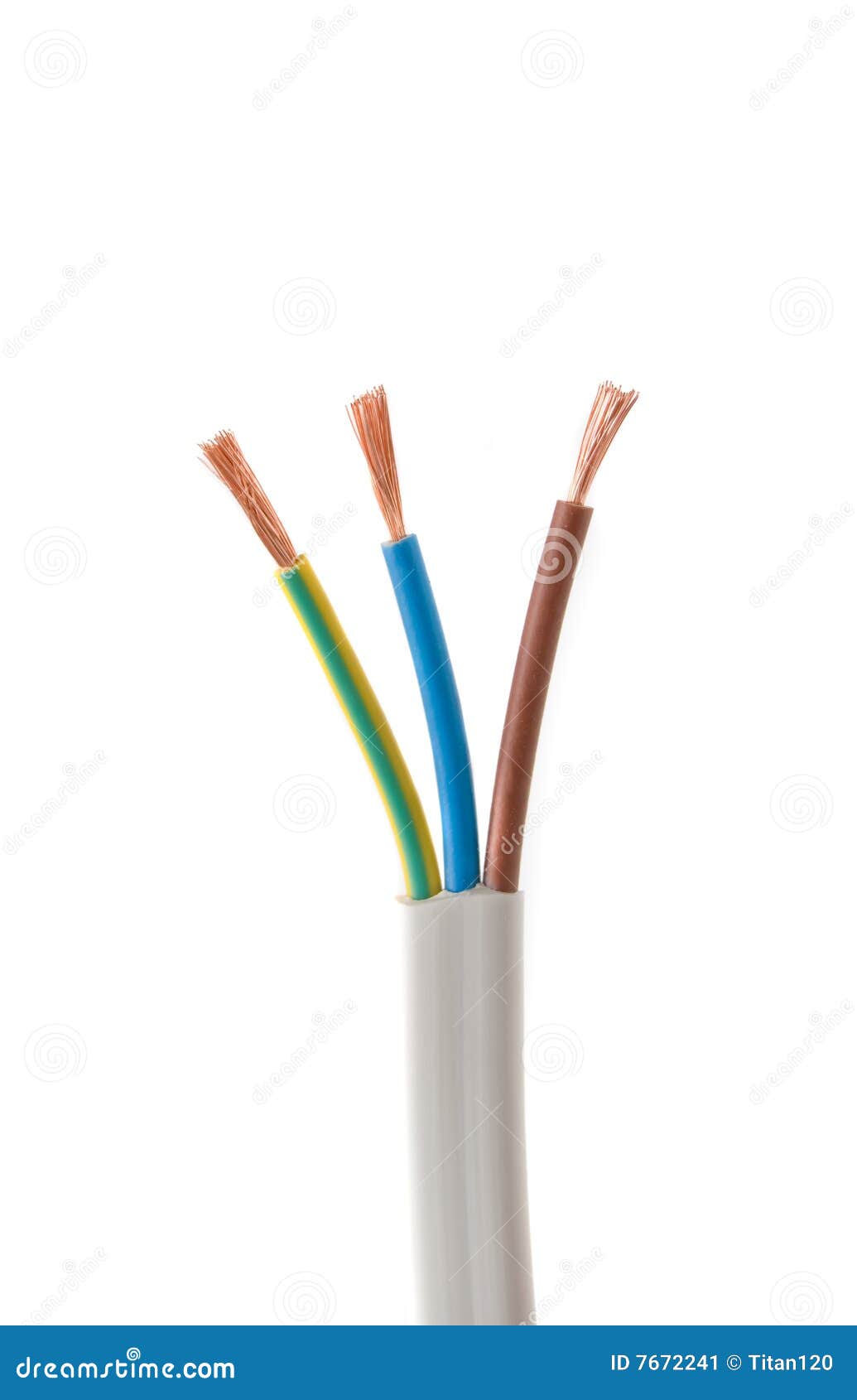 Elektro Kabel Op Witte Achtergrond Stock Afbeelding - Image of amps ...