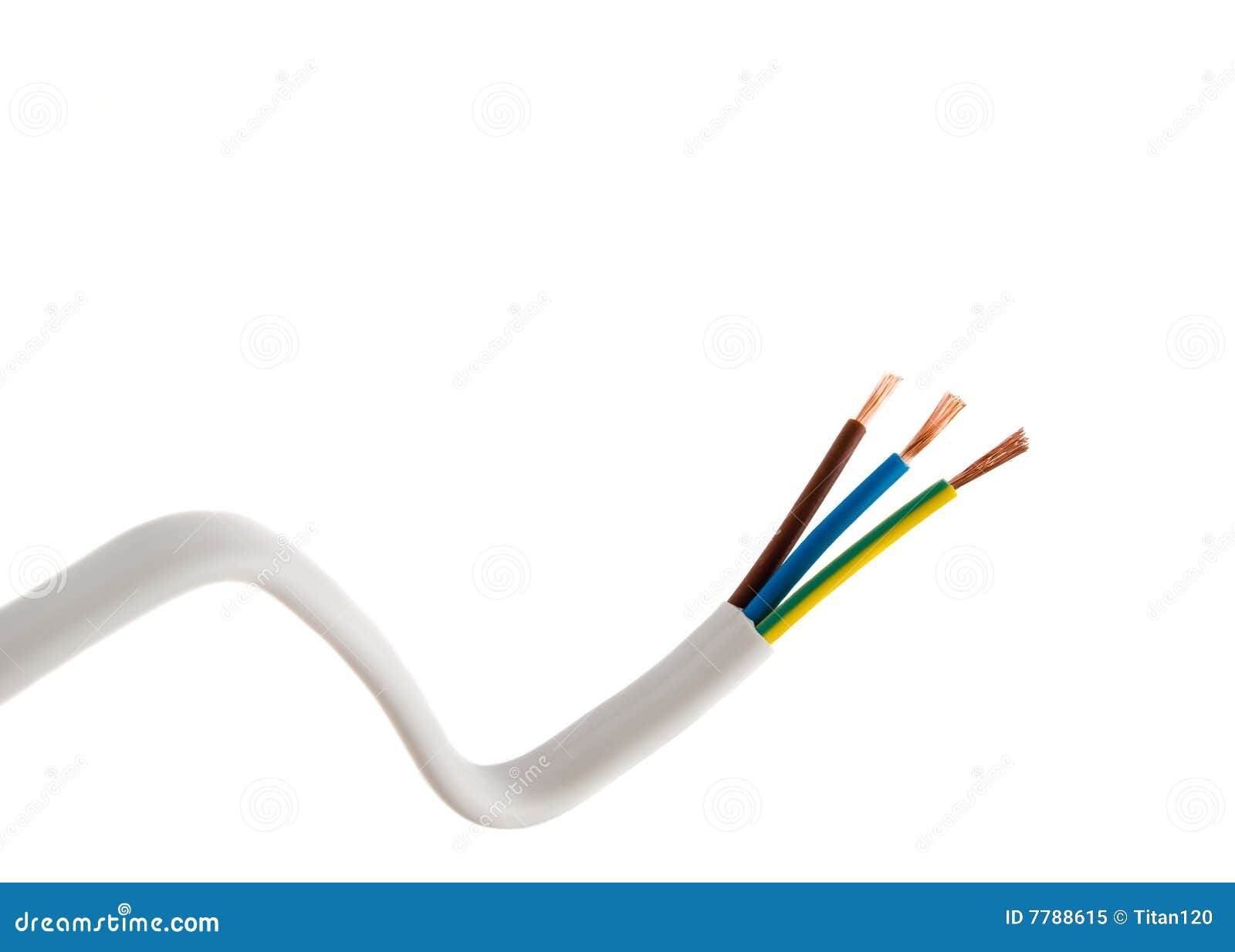 Elektro Kabel Op Witte Achtergrond Stock Afbeelding - Image of koper ...