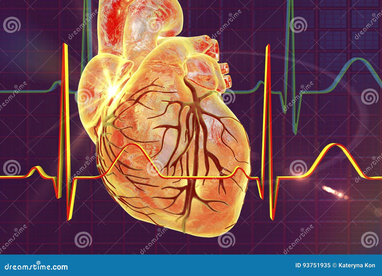 Elektrocardiogram, ECG-achtergrond Stock Illustratie - Illustration of ...