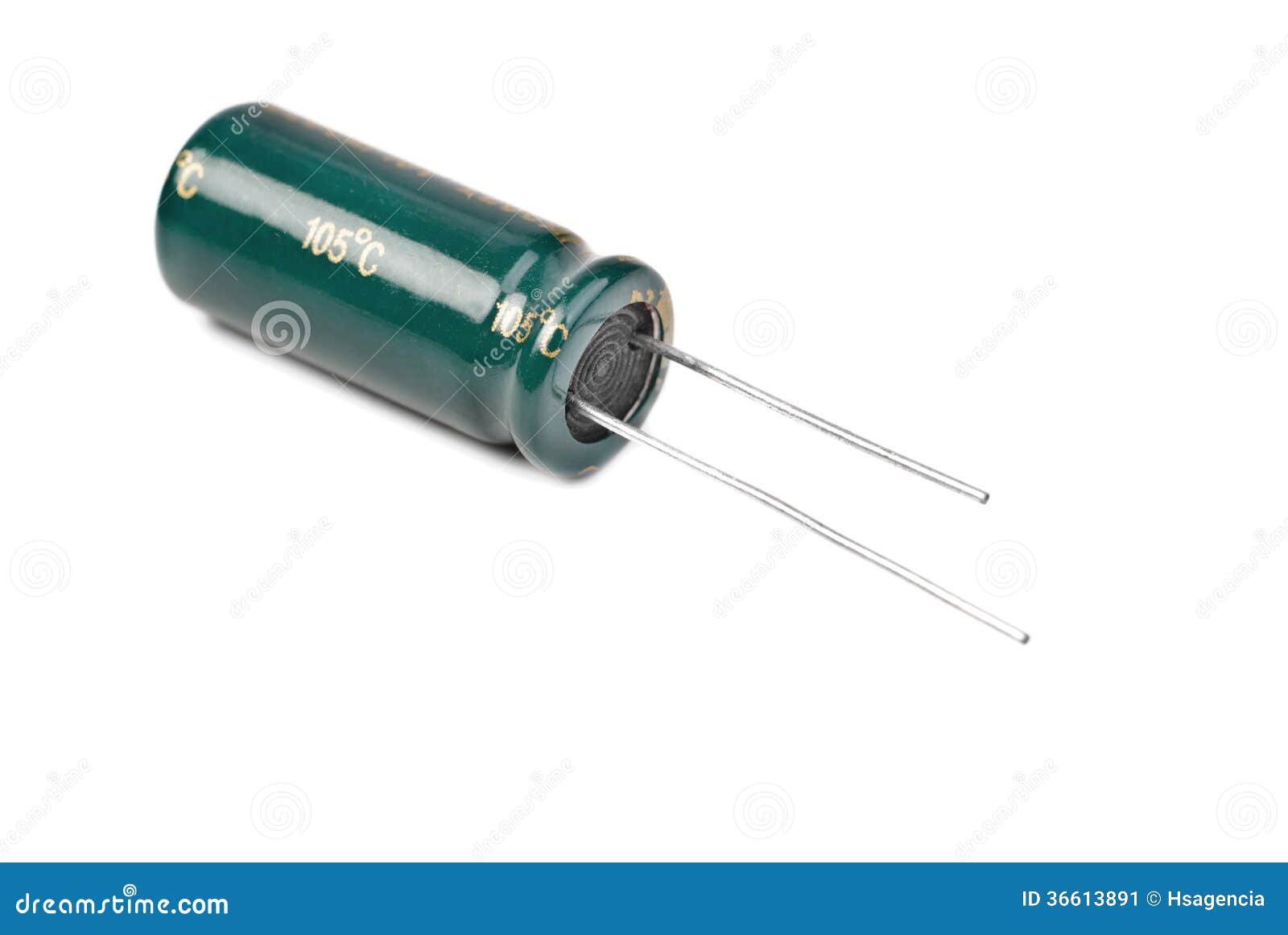 Elektrolytische Condensator in Groen Stock Afbeelding - Image of goud ...