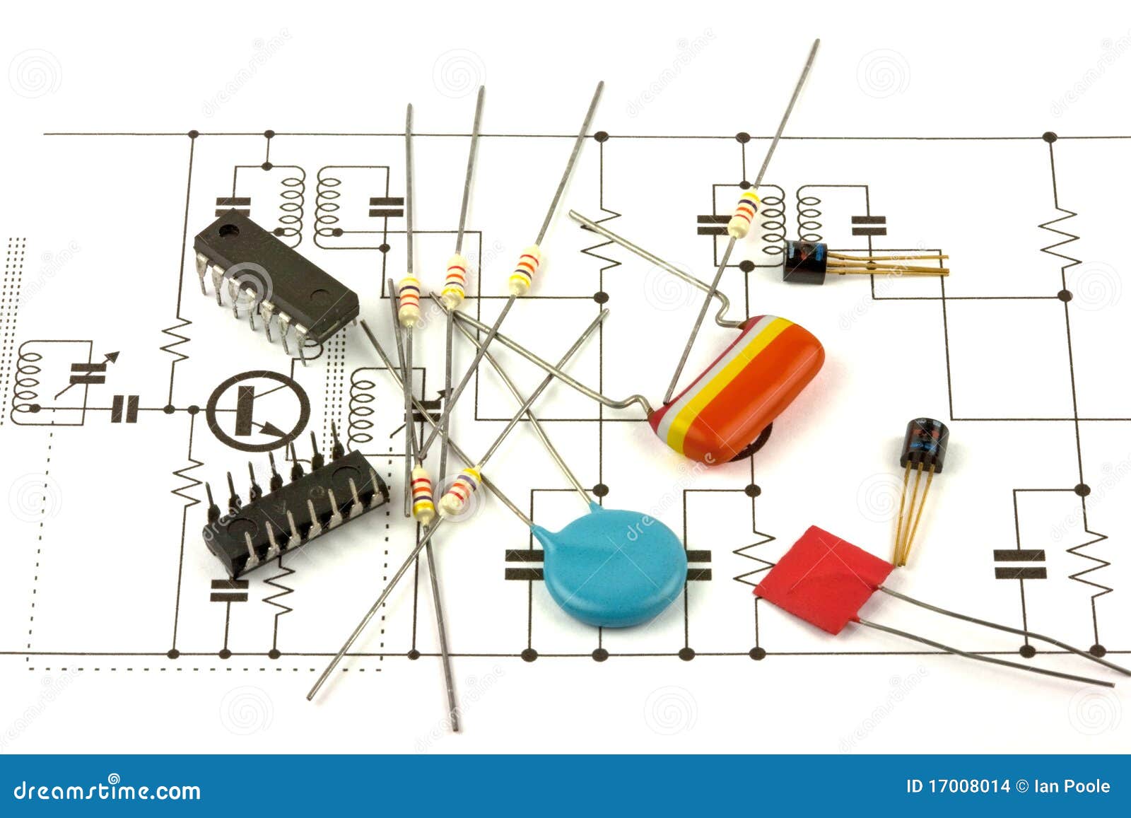 Elektronikteile stockfoto. Bild von kondensator, transistor - 17008014