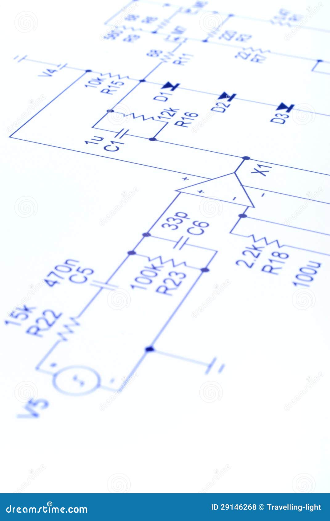 Elektronisch Schakelschema stock foto. Image of richting - 29146268