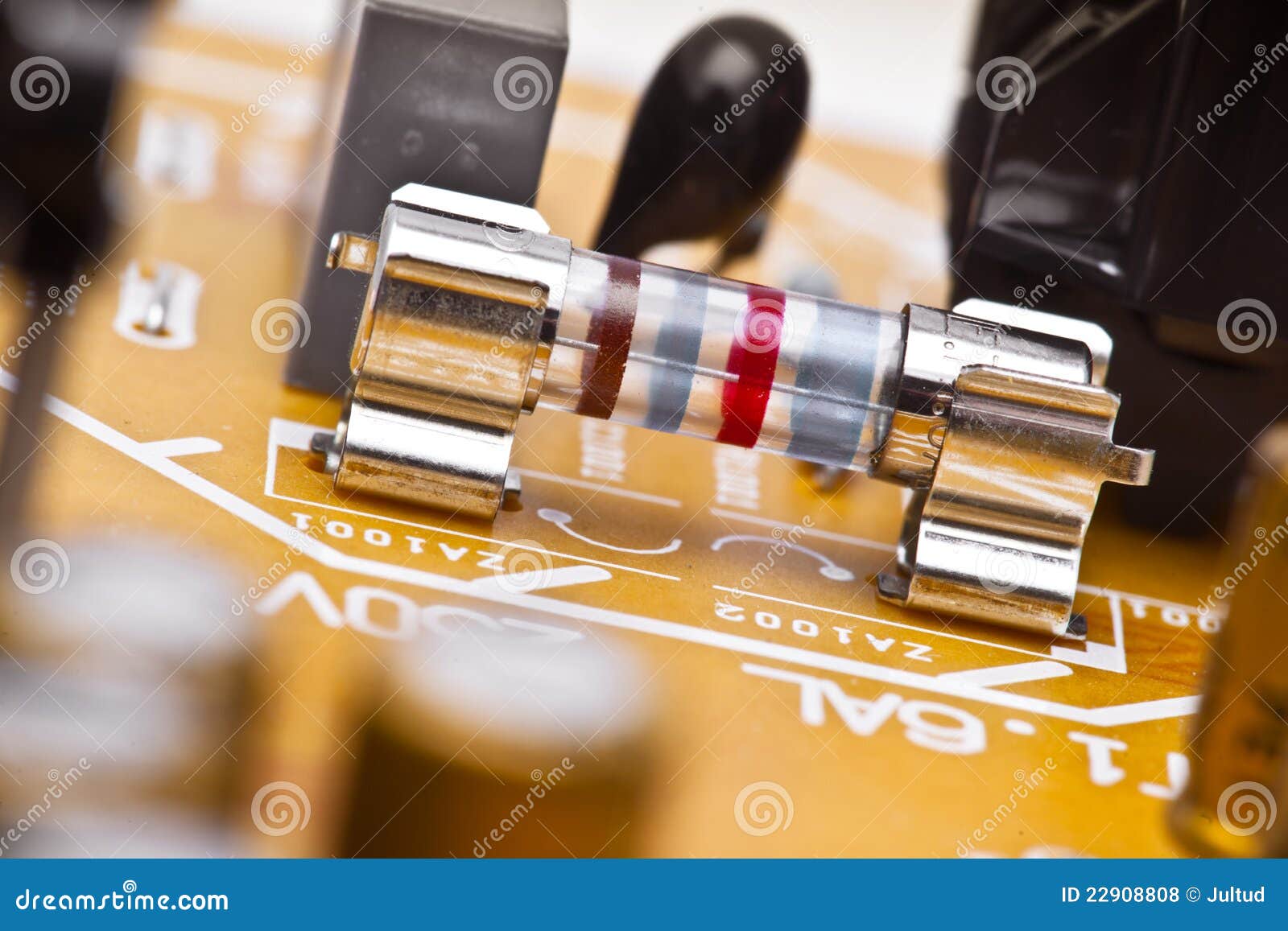 Elektronische zekering stock foto. Image of achtergrond - 22908808