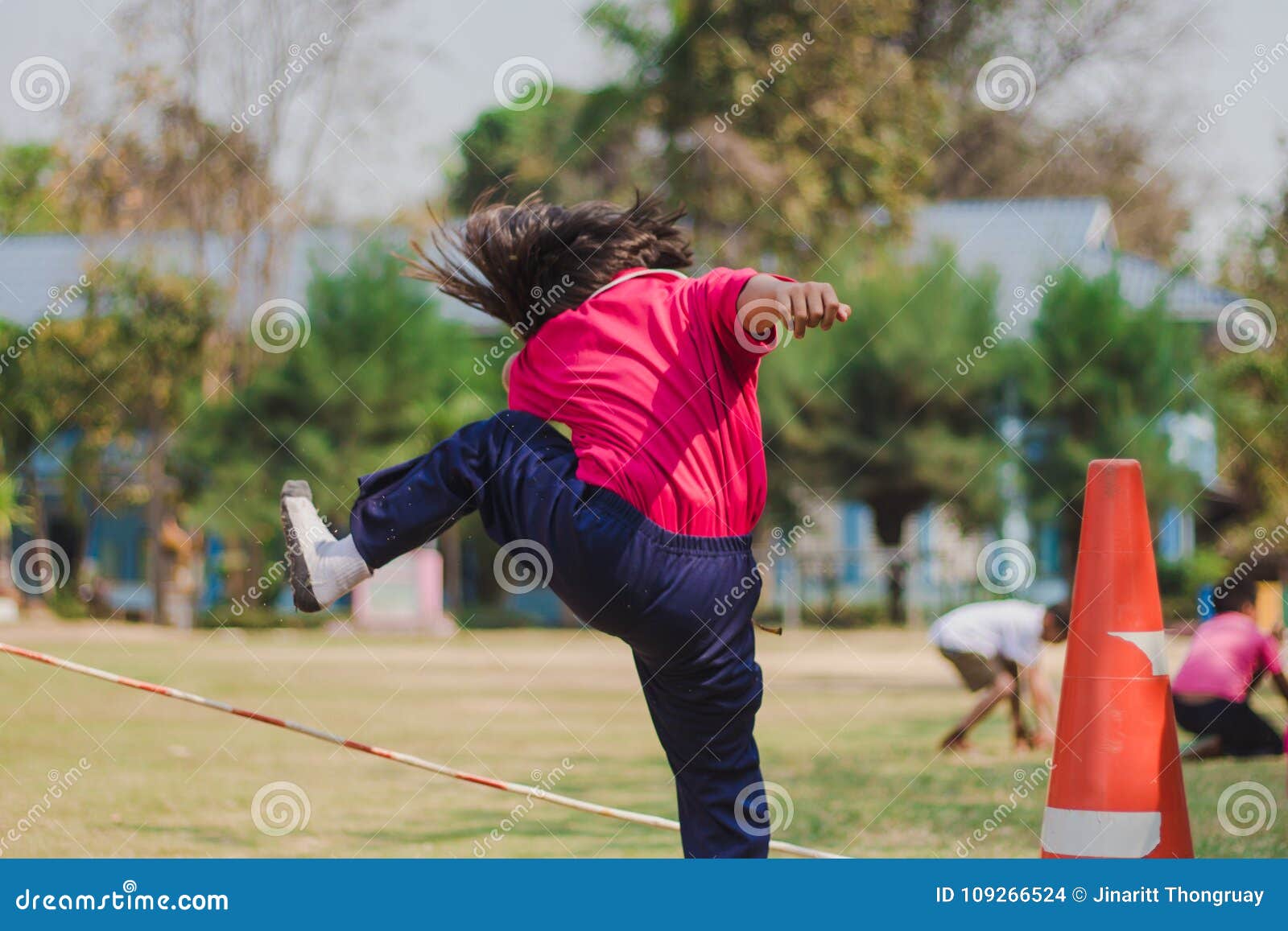 Elemantary Students Grade 3 Take Exams High Jump. Editorial Photo ...
