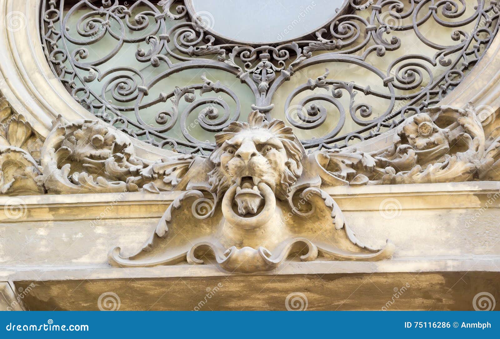 Element of Architectural Design in the Form of Lion Head Stock Photo ...