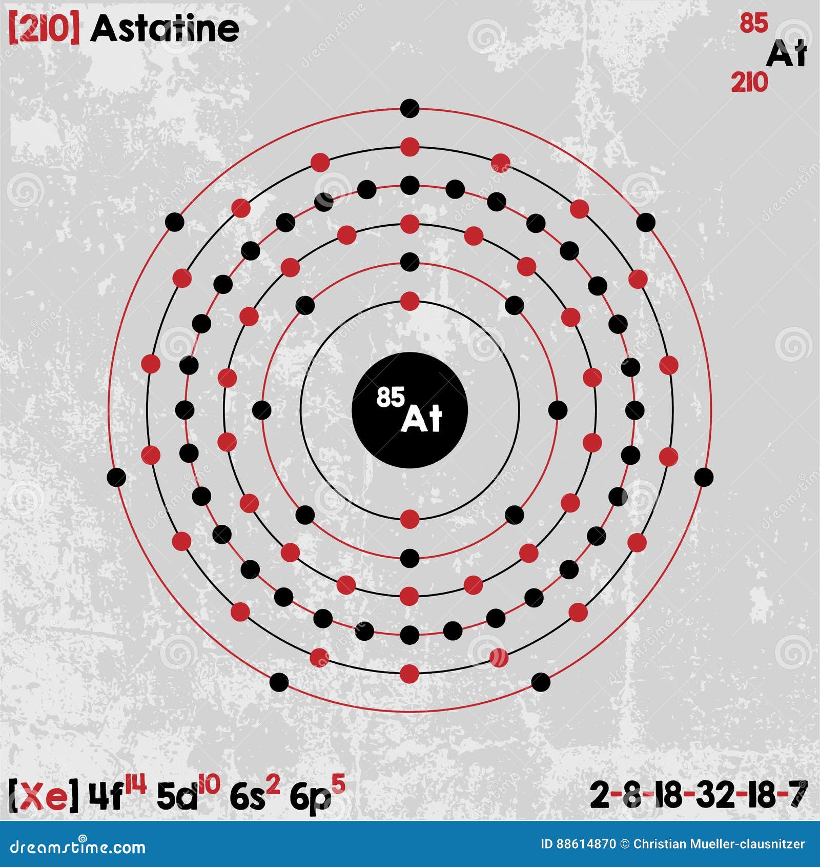Element of Astatine stock vector. Illustration of element - 88614870