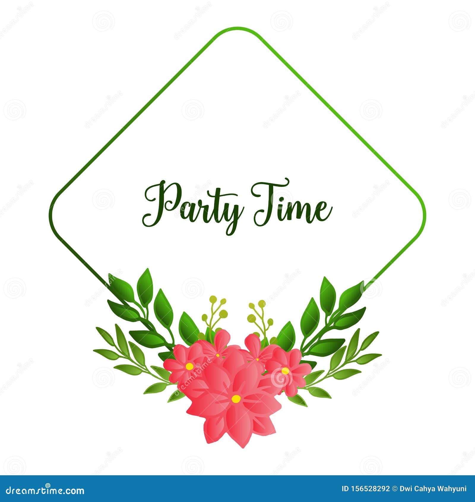 Element Background Wreath Frame, for Party Time Banner Design. Vector ...